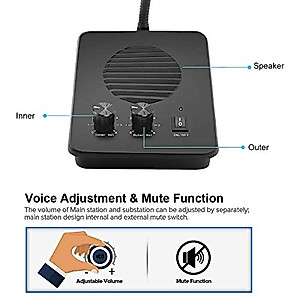 Window Speaker Intercom System Dual Way Anti-Interference Intercommunication Microphone Talk Through Glass,Voice Intercom System for Bunsiness,Bank Counter,Store,Restaurant,Office,Station,School