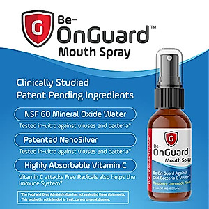 Be-Onguard Colloidal Silver Mouth Spray | 150 Metered Doses | Fast Acting Oral Relief from Allergies and Immune Support | Safe for Kids and Adults | Max Strength