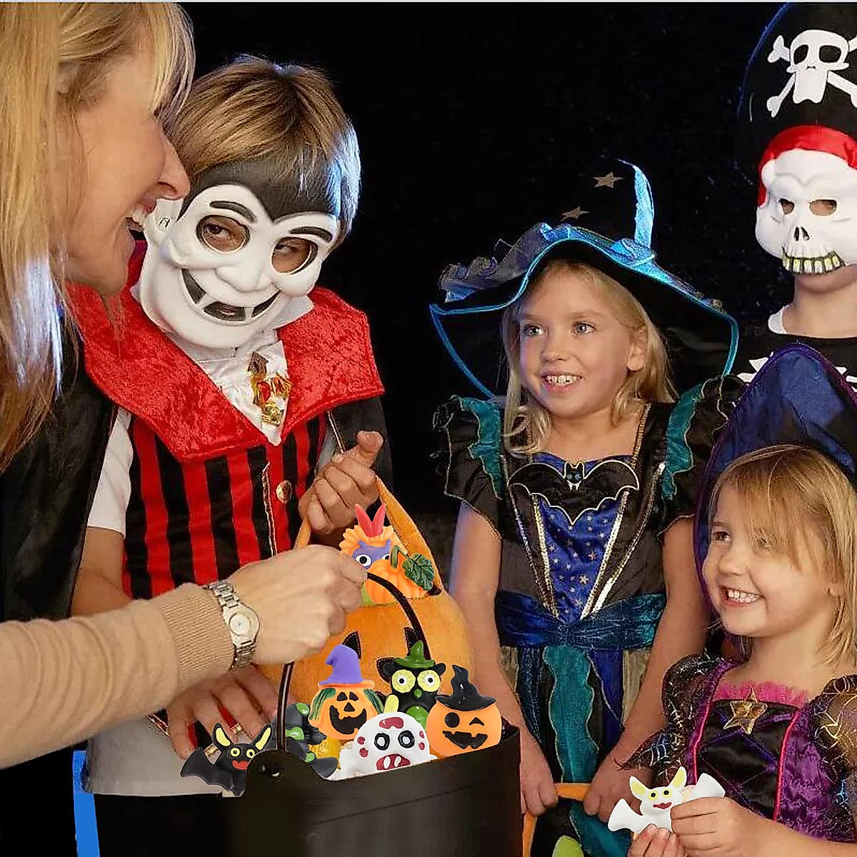 48 Pcs Halloween Mochi Squishy Toys,Mini Squishies Cute Squeeze Toy Stress Reliever Anxiety Packs for Kid Party Favors,Christmas Miniature (Halloween)