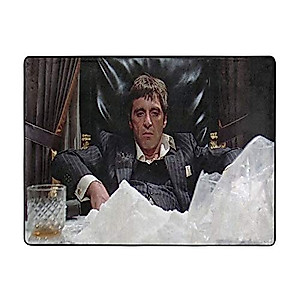 Vacu Al Pacino Scar-face Area Rug Carpet Non-Slip Large Floor Mat,Soft Fuzzy Indoor Carpet Bedside Rug for Kids Nursery Boys Girls Bedroom Living Room Dorm Backyard Home Decor Mat 63 x 48 in