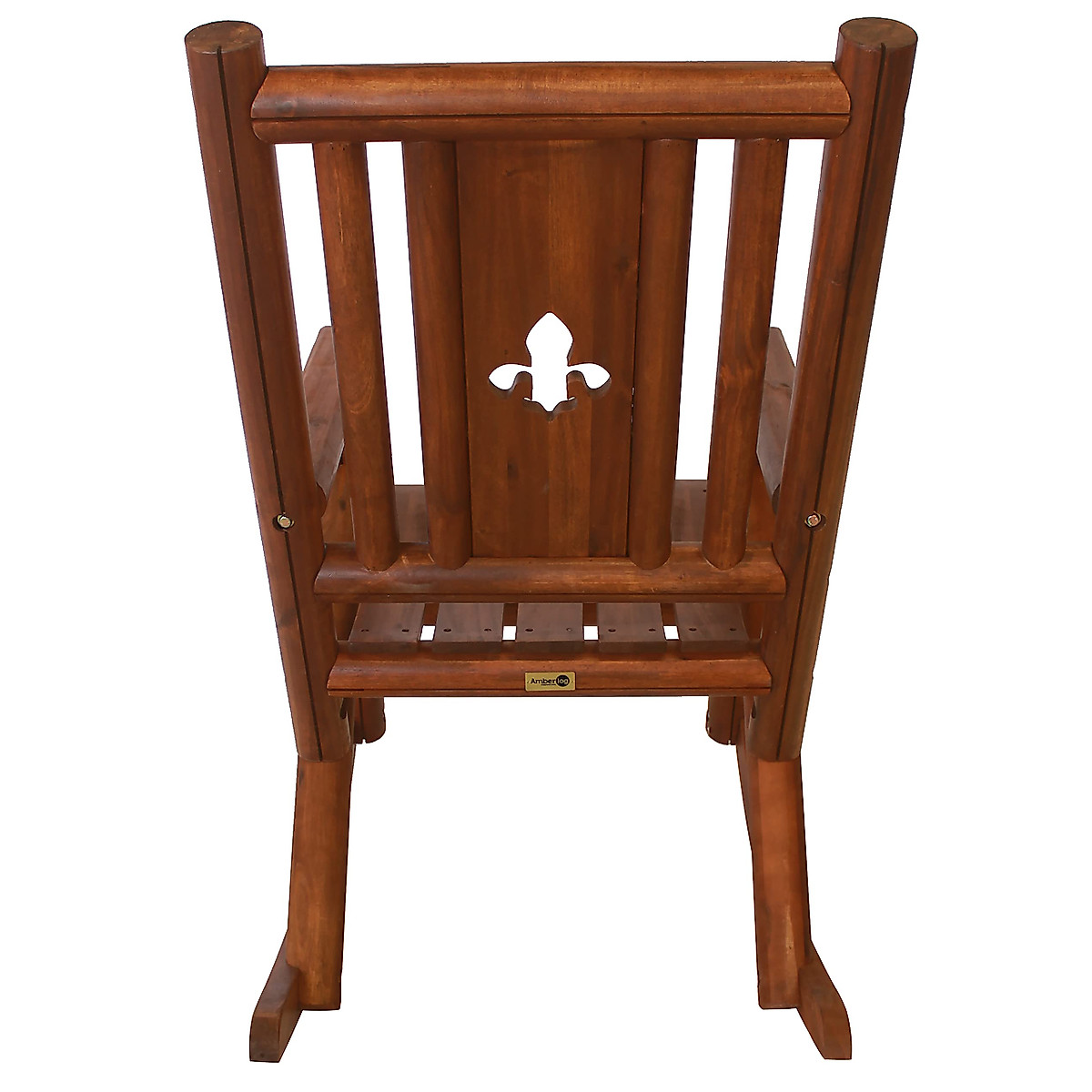 Leigh Country Amberlog Single Rocker with Fleur-De-Lis Cutout Rocking Chair, Brown