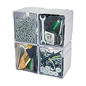 Deflecto Single Tilt Bins, 5.2" x 5.54" x 4.65", White, 4-Pieces (421103CR)