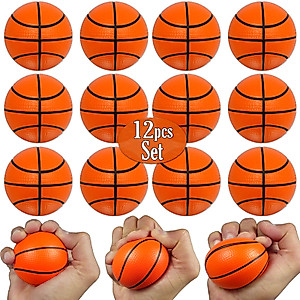 Mini Basketball Stress Balls 12 Pcs Pack | 2.5” Inch Mini Basketballs for Kids | Small Basketball Party Decoration | Party Favors, Small Soft Foam Basketballs | Basketball Party Goodie Toy By Anapoliz