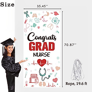 Labakita Congrats Grad Nurse Door Banner, Congrats Nurse Door Cover, Nurse Graduation Decorations, Medical School Nurse BSN RN Graduation Ceremony Decorations