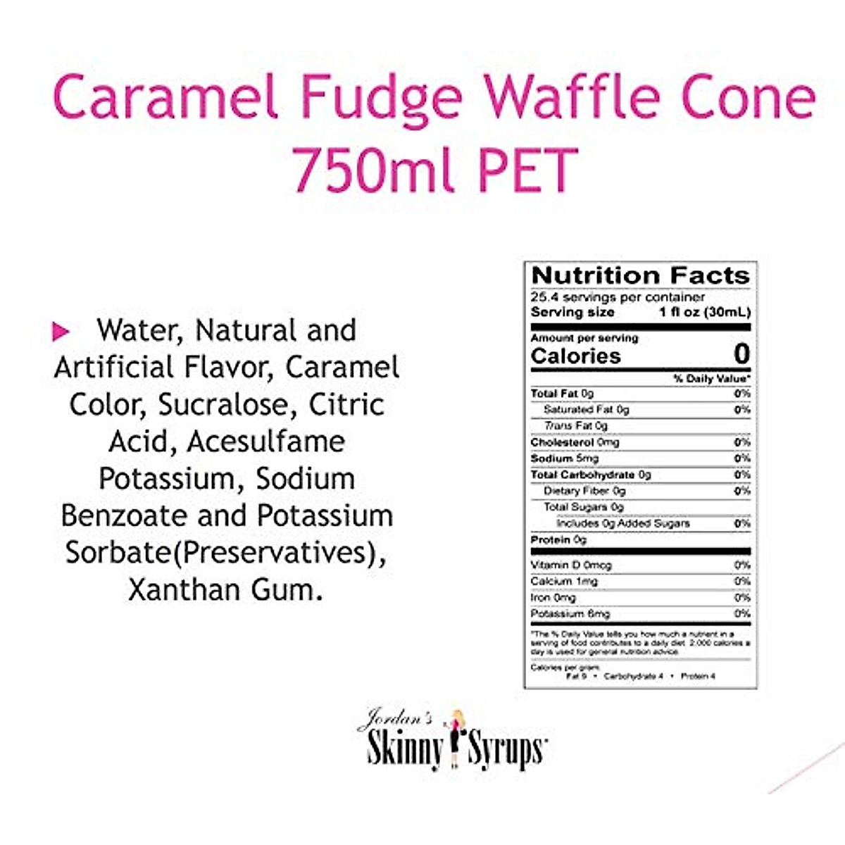 Jordans Skinny Syrups Ice Cream Collection -Caramel Fudge Waffle Cone