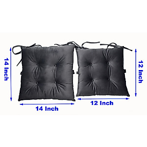 Augld 2 Pack Bar Stool Cushion Small Kids Chair Pad with Ties Square 14”x14”x2”