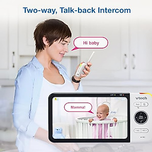 VTech VM928HD 5” 720p HD Display, Super 110 Wide Angle View Baby Monitor, Remote Pan-Tilt-Zoom,Night Vision, Up to 1000ft Range, Temperature Sensor, 9 Soothing Sounds & Lullabies,2-way Talk, No WiFi