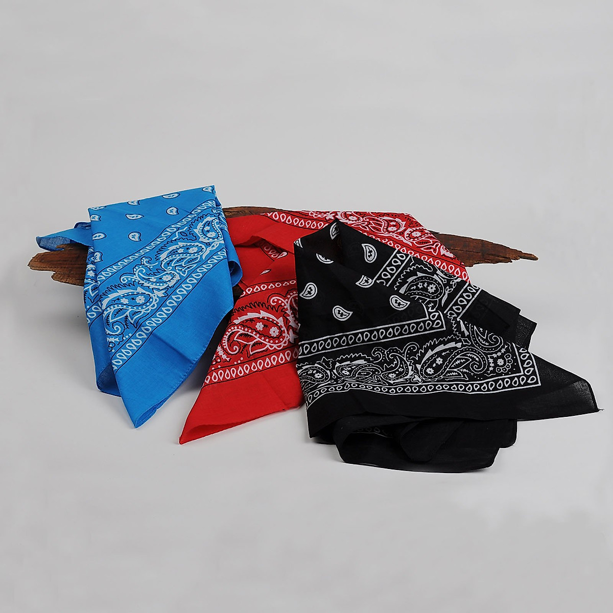 BSLINO Bandanas 24pcs 22 X 22 Inch 100% Cotton Bandana Novelty Double Sided Print Paisley Cowboy Bandana Party Favor Scarf Headband Handkerchiefs Two Dozen