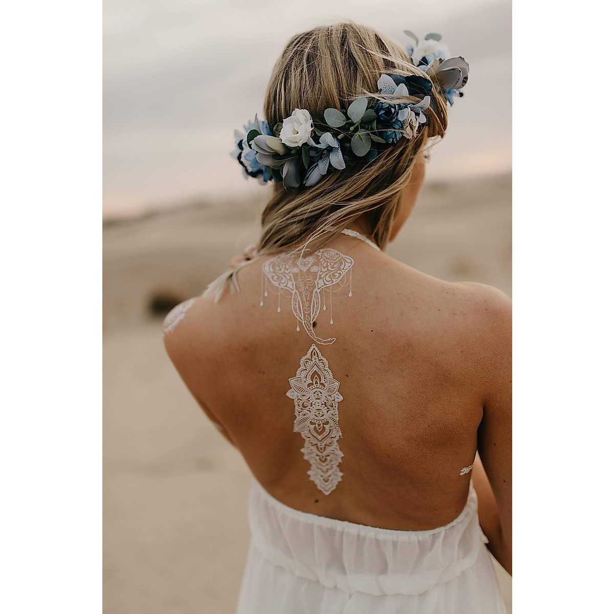 6 Sheets Temporary Tattoo,Flash Fake Waterproof Body Tattoos Stickers Women Wedding Party