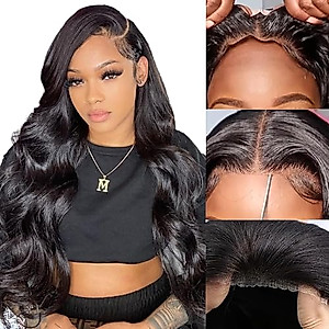 Anyweek 6x4 Wear and Go Glueless Wig 28inch Glueless Wigs Human Hair Pre Plucked Pre Cut HD Lace Closure Wigs Human Hair 180% Density Body Wave Lace Front Wig
