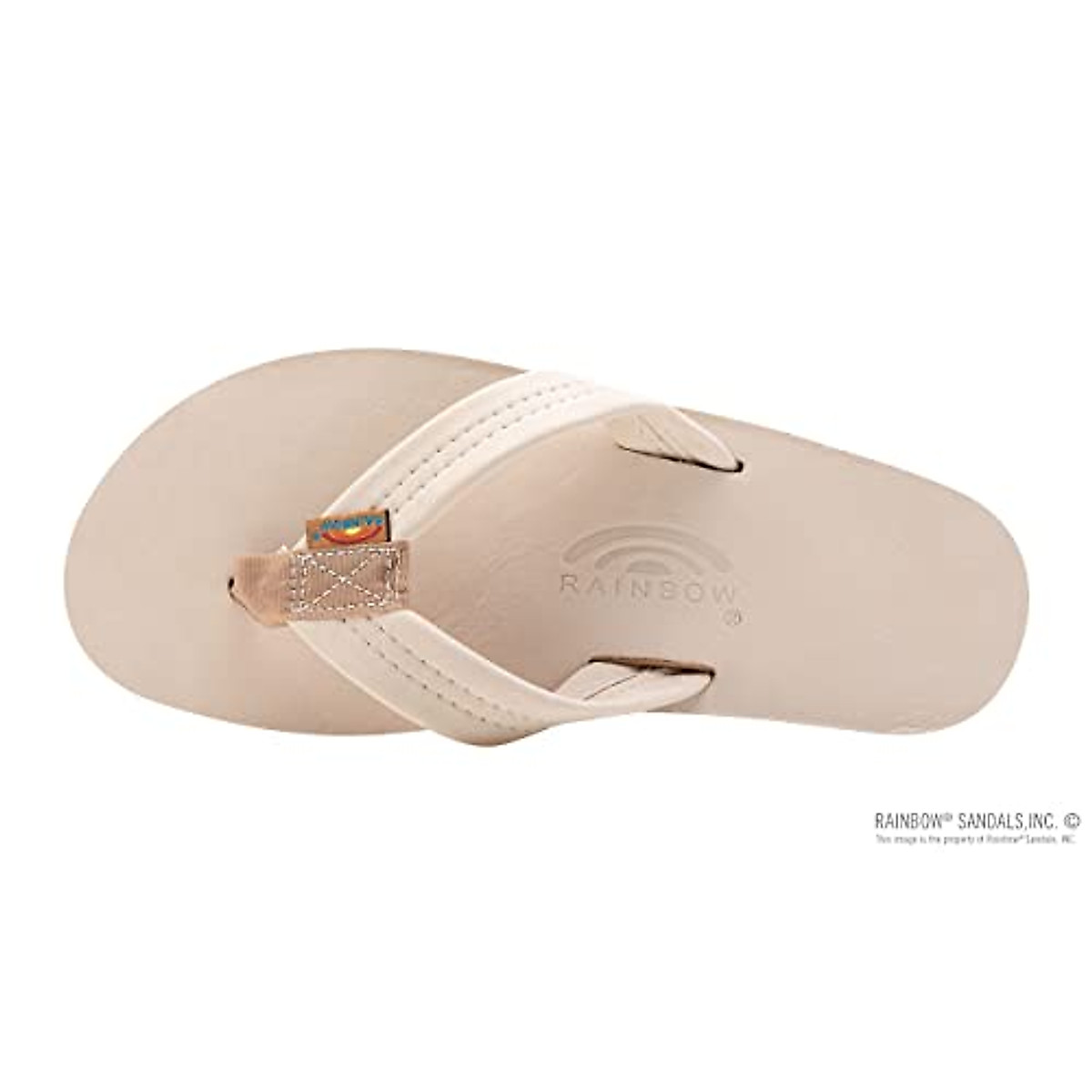 Rainbow Sandals Men's Leather Single Layer Wide Strap with Arch, Sand, Men's Medium / 8.5-9.5 D(M) US
