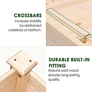 Fun Memories Raised Garden Bed 48x26x33 Inch - Elevated Solid Spruce Wood Planter Box Stand with Legs - Outdoor Patio Garden Backyard Balcony for Growing Herbs, Vegetables, Flowers - 360 lbs Capacity