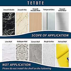 TETOTE Corner Shower Caddy,2-Pack Storage For Inside Shower Adhesive Shelf with Hooks,SUS304 Rustproof No drill Organizer Suction cups for Bathroom Stick On Shelves