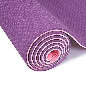 NA Yoga Mat 80cm Widened, Lengthened and Thickened Two-Color Yoga Fitness Non-Slip Home
