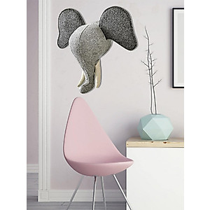 soarflight Animal Heads Wall Hanging Decor for Kids Room Elephant Deer Cow Dog 3D Head Wall Mount Decor Child Room Kindergarten Wall Hanging Mounted for Children Room Nursery Room Decoration Cool