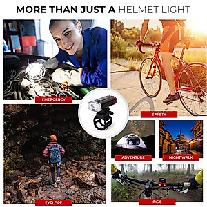 Greerride Rechargeable Bike Helmet Light - Bike Helmet Lights for Night Riding, Bicycle Helmet Light and Safety Cycling Helmet Light for Bike Helmet with Flashing and Steady Modes