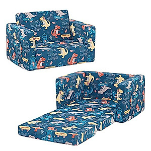 Ulax Furniture Kids Sofa Couch, Children Flip-Out Chair 2-in-1 Toddler Chairs Convertible Sofa to Lounger