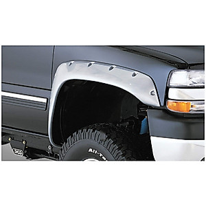 Bushwacker Cutout Pocket/Rivet Style Front Fender Flares | 2-Piece Set, Black, Smooth Finish | 40051-02 | Fits 1999-2006 Chevrolet/GMC Silverado/Sierra 1500; 2007 Silverado/Sierra 1500 Classic