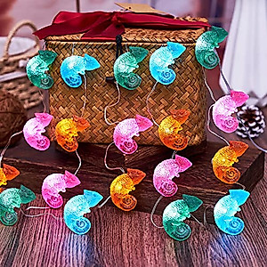 BELNIAK Tropical Theme Chameleon String Lights Outdoor Indoor 20LEDs 8ft Battery Operated Cute Decorative Lights for Bedroom Garden Yard Birthday Xmas Cake Decoration
