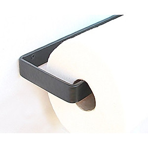 Handmade Farmhouse Wrought Iron Wall Mount Decorative Rustic Paper Towel Holder for Kitchen MD19003 (Black)