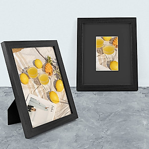 Golden State Art, Pack of 5 Acid Free Bevel Cut 4-Ply Thickness White Core Picture Mats for Photos (Black, 8x10 for 4x6 Photo)