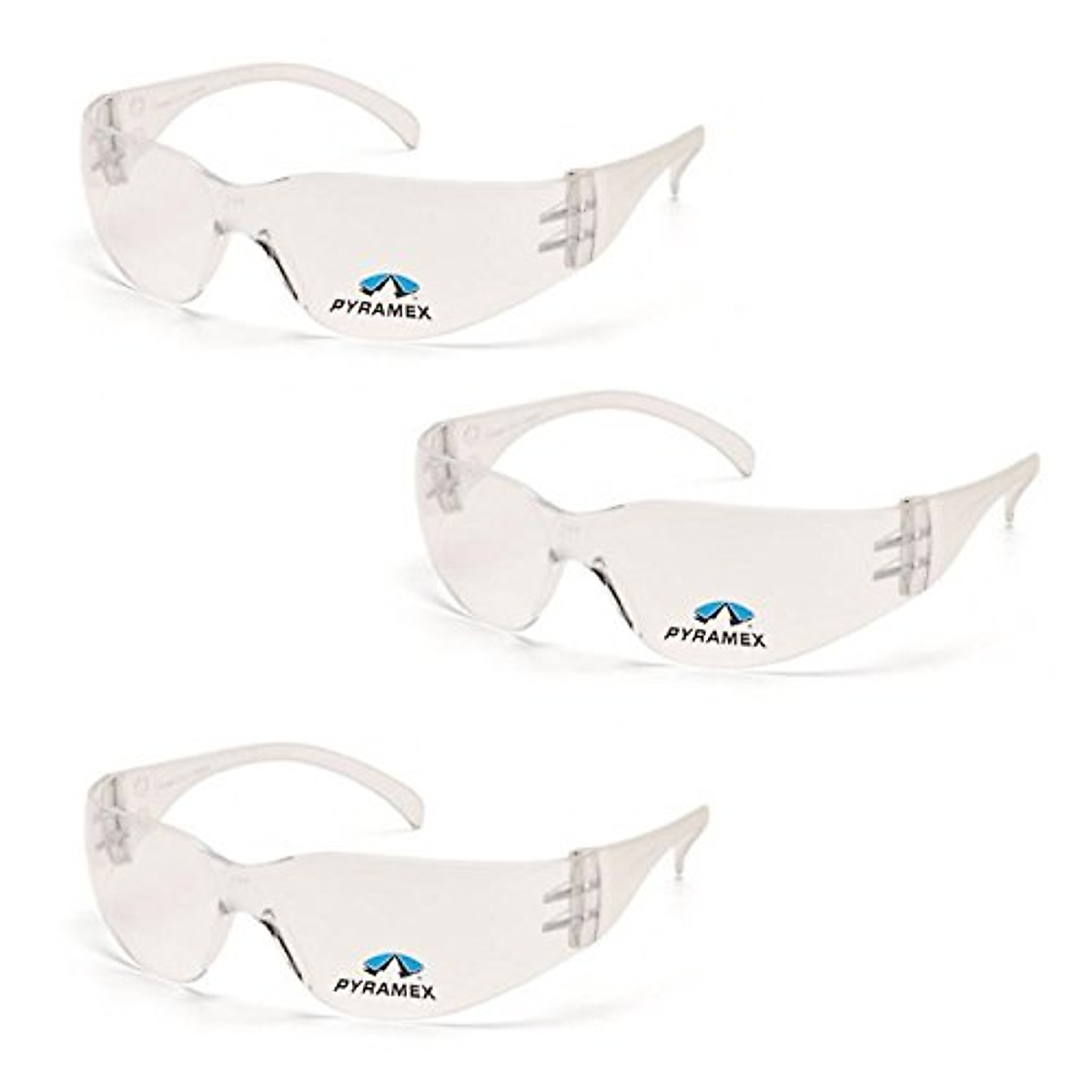 Pyramex Safety Intruder Reader Bifocals Clear Frame with Clear Lens (3 Pair) (Clear + 2.5 Lens)