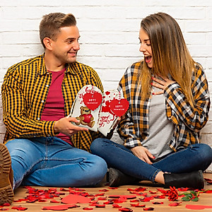 20 Pieces Valentine's Day Gift Bags with Drawstring Linen Cloth Candy Jewelry Pouches Sacks Small Muslin Bags with Heart Tag Labels for Valentine's Day Party Favors Wedding Bridal Shower (4 x 6 Inch)