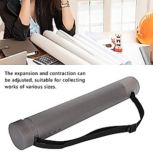 Buachois Painting Tube Plastic Circular Poster Documents Drawing Storage Tube Telescopic Matte Texture Waterproof Art Supplies with Carrying Strap(#2)