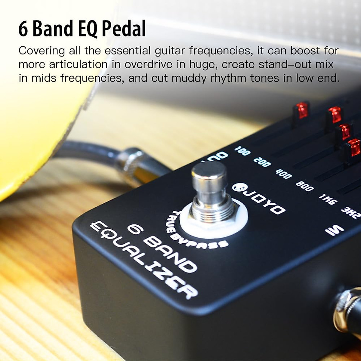JOYO 6-Band EQ Pedal Electric Guitar Equalizer (100Hz 200Hz 400Hz 800Hz 1.6kHz 3.2kHz) Provides ±18dB for Each Band (JF-11)