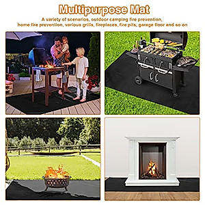 Grill Mats for Outdoor Grill - 40 x 50 Inch Fireproof Pit Mat Protects Decks and Patio - Oil-Proof & Waterproof Grill Pad for Fire Pit