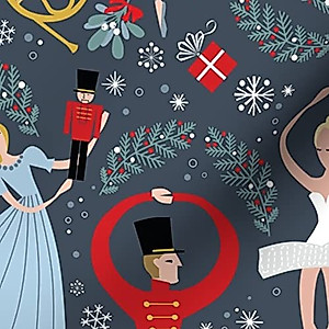 Spoonflower Fabric - Nutcracker Ballet Christmas Music Holiday Ballerina Printed on Petal Signature Cotton Fabric by The Yard - Sewing Quilting Apparel Crafts Decor