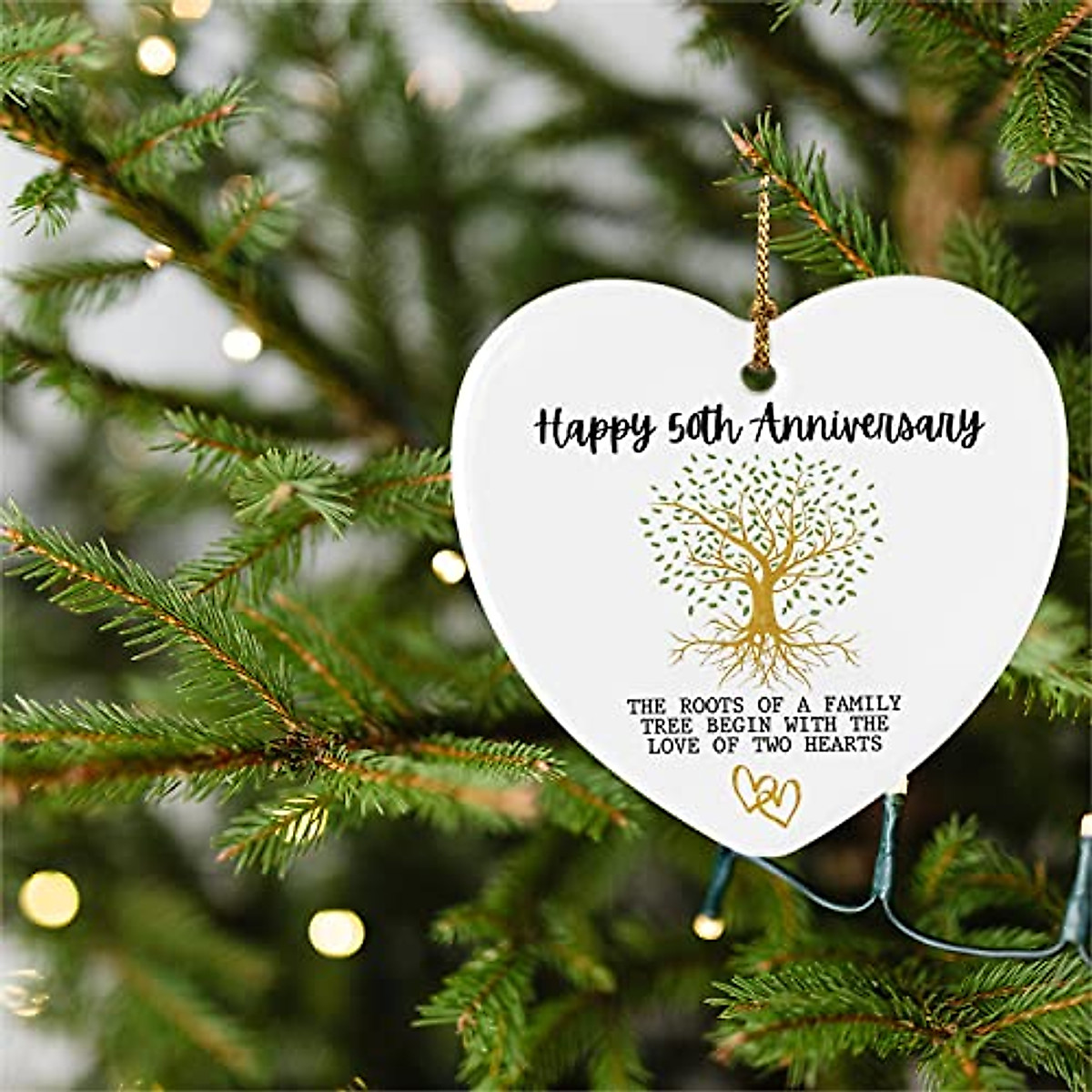 50th Anniversary Marriage Gifts for Couple Happy 50th Anniversary Ornament Keepsake Sign Heart Plaque Anniversary Romantic Couple Wedding Engagement Gifts for Her Him Wife Husband