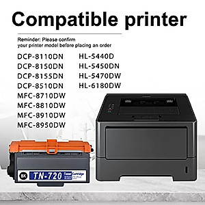 Feromyink Compatible TN720 TN-720 Toner Cartridge Replacement for Brother HL-5440D 5450DN 5470DW/DWT 6180DW/DWT DCP-8110DN 8155DN MFC-8710DW 8810DW 8950DW/DWT Printer (Black,1-Pack)