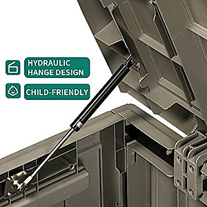 YITAHOME 120 Gallon Outdoor Storage Deck Box, Large Resin Patio Storage for Outdoor Pillows, Garden Tools and Pool Supplies, Waterproof, Lockable (Light Brown)