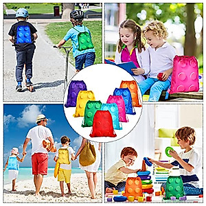 Yerliker 24 Pack Building Block Party Bags Building Blocks Drawstring Gift Bags Building Block Treat Bag Goodie Bags Brick Party Bags Blocks Goody Bags for Kids Birthday Party Supplies Decorations