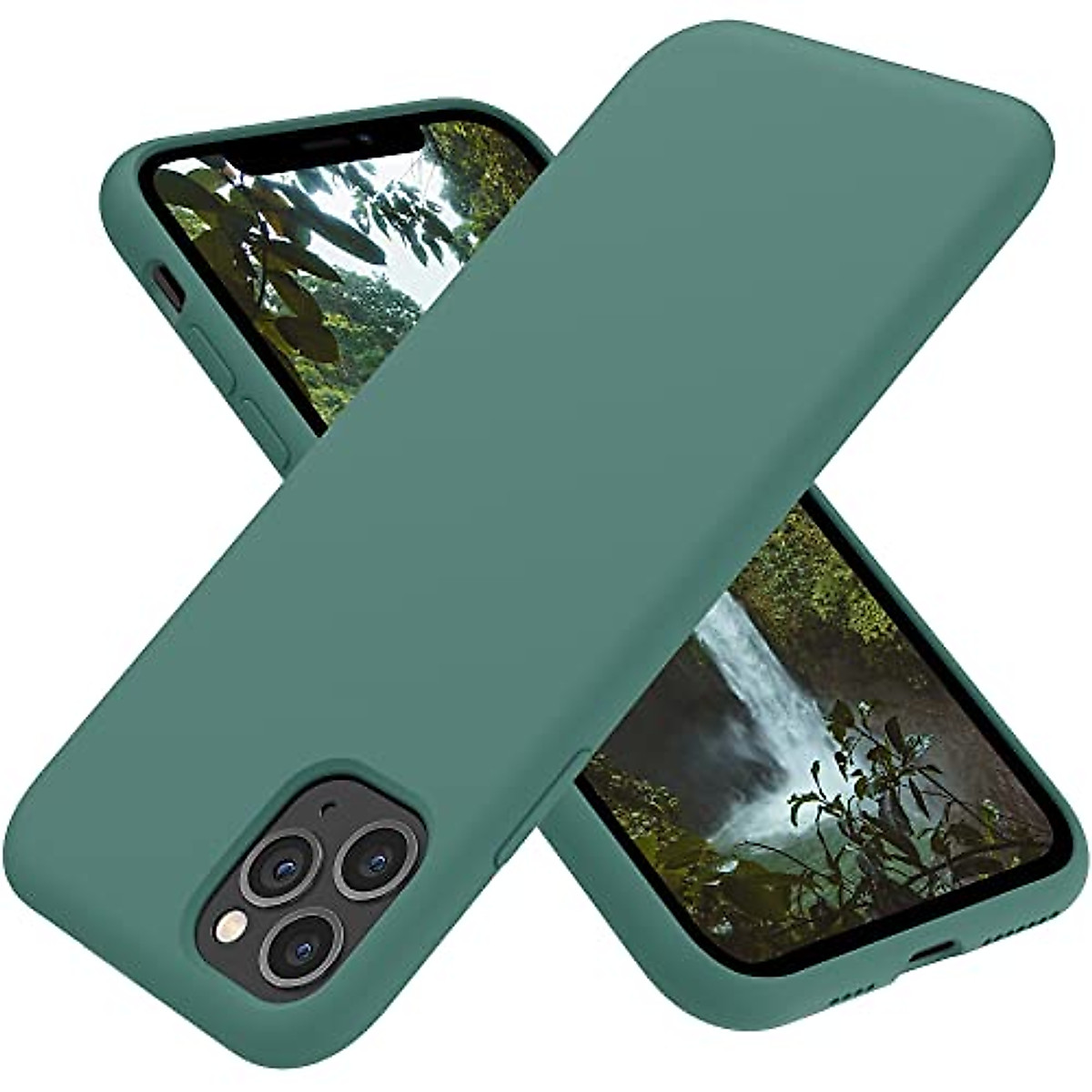 OTOFLY Soft Silicone Designed for iPhone 11 Pro Max Cases,[Military Grade Drop Protection] [Anti-Scratch Microfiber Lining] Shockproof Protective Phone Case Slim Thin Cover 6.5 inch,Pine Green