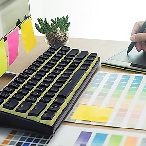 GK GAMAKAY MK61 RGB Pudding Keyboard, 61 Keys Gateron Optical Switch PBT Pudding Keycaps, Hot Swap Backlit Ultra-Compact Wired Gaming Keyboard for Windows Mac PC Gamers (Yellow Switch V2, Black)