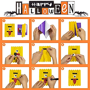 Porgaten Halloween Crafts Kits for Kids Unfinished Arts and Crafts Supplies DIY Halloween Toys Gifts Childrens Wood Craft Kits for Home School Classroom Halloween Activities