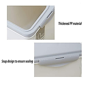 Grain Rice Storage Bin Food Containers Set Leak Proof Locking Lid, Large Storage Boxes Plastic Cereal Pet Food 15kg(18L), Grey,2packs