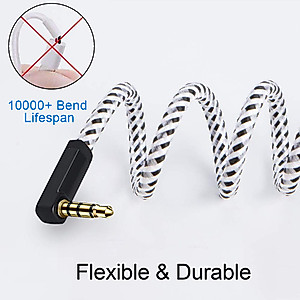 CableCreation Headphone Extension Cable, 90 Degree TRRS 3.5mm Male to Female Audio Extension Cable 4-Conductor(Microphone) for Car Headphones,Speaker,Laptops,Smart Phones, 6 Feet