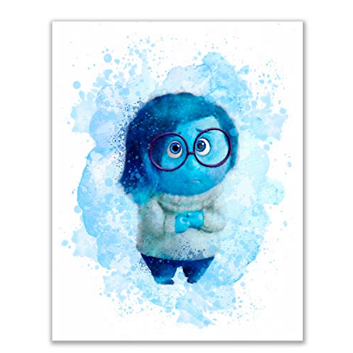 Inside Out Watercolor Wall Art Prints - Set of 6 (8 inches by 10 inches) Photos - Joy Sadness Fear Anger Disgust Bing Bong