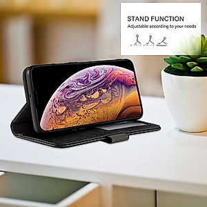 MILEGAO Case for AGM Glory Qualcomm 5G, Magnetic PU Leather Wallet-Style Business Phone Case,Fashion Flip Case with Card Slot and Kickstand for AGM Glory Pro 5G 6.53 inches-Black