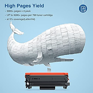 TOKYOINK TN760 Toner Cartridge Compatible Replacement for Brother TN760 TN-760 TN730 TN-730 for MFC-L2710DW MFC-L2750DW HL-L2370DW HL-L2395DW DCP-L2550DW HL-L2350DW Printer Toner Cartridges(4 Pack)