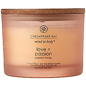 Chesapeake Bay Candle PT40255 Scented Candle, Love + Passion (Grapefruit Mango), Coffee Table , Orange