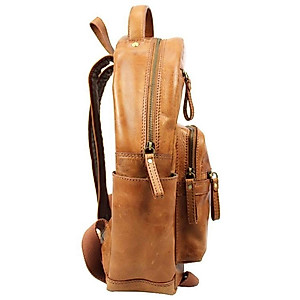 Rawlings Heritage Medium Genuine Leather Backpack Baseball Laptop Sleeve Tan