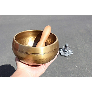 3 Pcs Tibetan Singing Bowl Standing Bell Set Himalayan Bowl For Chakras Meditation Mind Healing Peace of Heart Prayer Yoga Religion Buddhist Bowl w 3 Mallet Wooden Striker