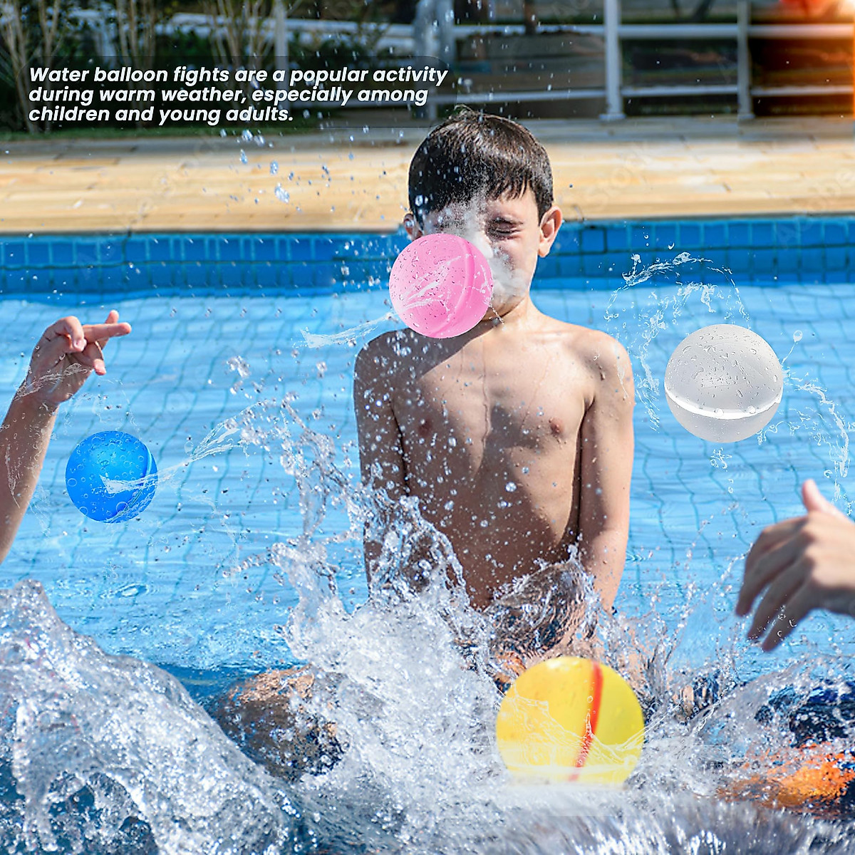 Reusable Water Balloons 6 Pcs Silicone Refillable Happy Water Balloon | Resealable Bombs Splash Swimming Pool Toys | Outdoor Party Water Ballon For Kids & Adult(Medium, 6, Count)