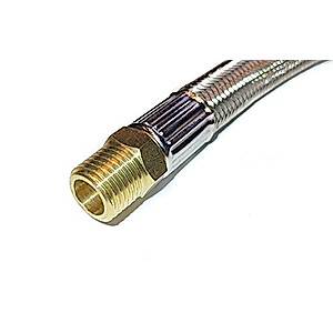 FORTITUDE GEAR Propane Pigtails Braided Stainless Steel, 15 Inch, Set of Two, POL = 1/4 NPT