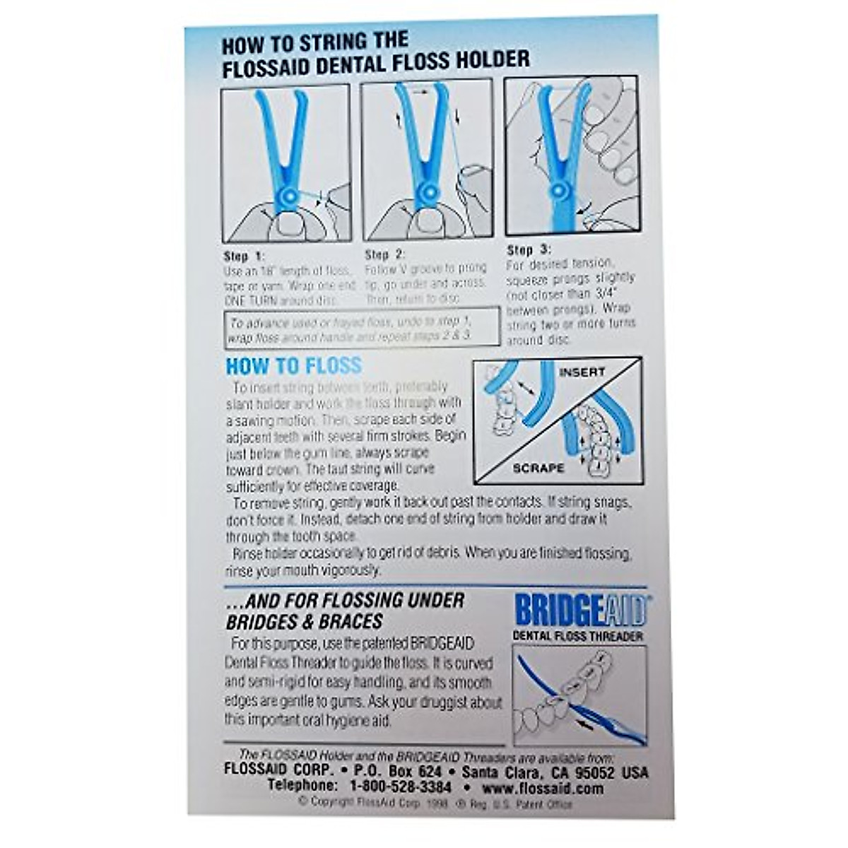 Flossaid Dental Floss Holder - 3 Pack (Assorted Colors)