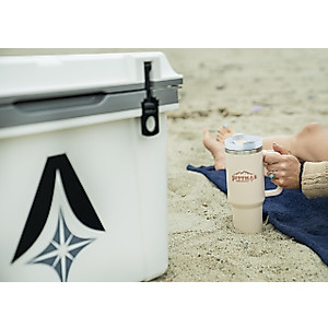 Pittman Outdoors 30oz. Hydration Tumbler with Comfort Soft Handle, Pink - Vacuum Insulated Travel Coffee and Drink Mug